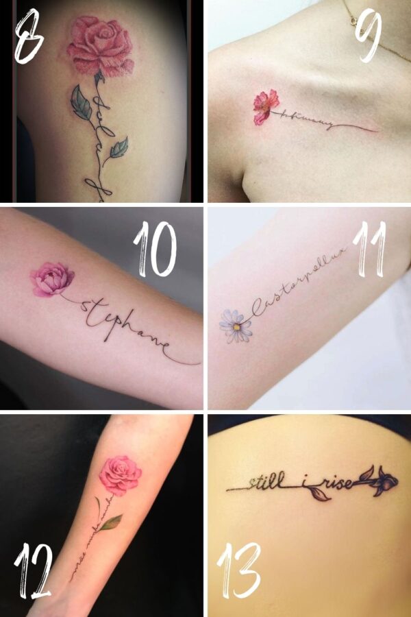 103 Flower Quote Tattoo Ideas With Meaningful Designs - Tattoo Glee