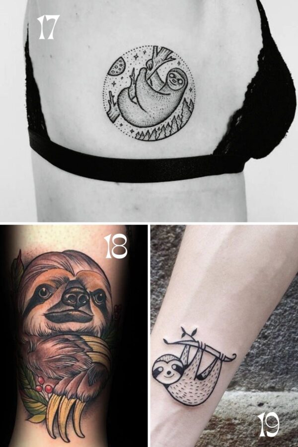 87 Sloth Tattoo Ideas & The Adorable Secret To What They Mean - Tattoo Glee