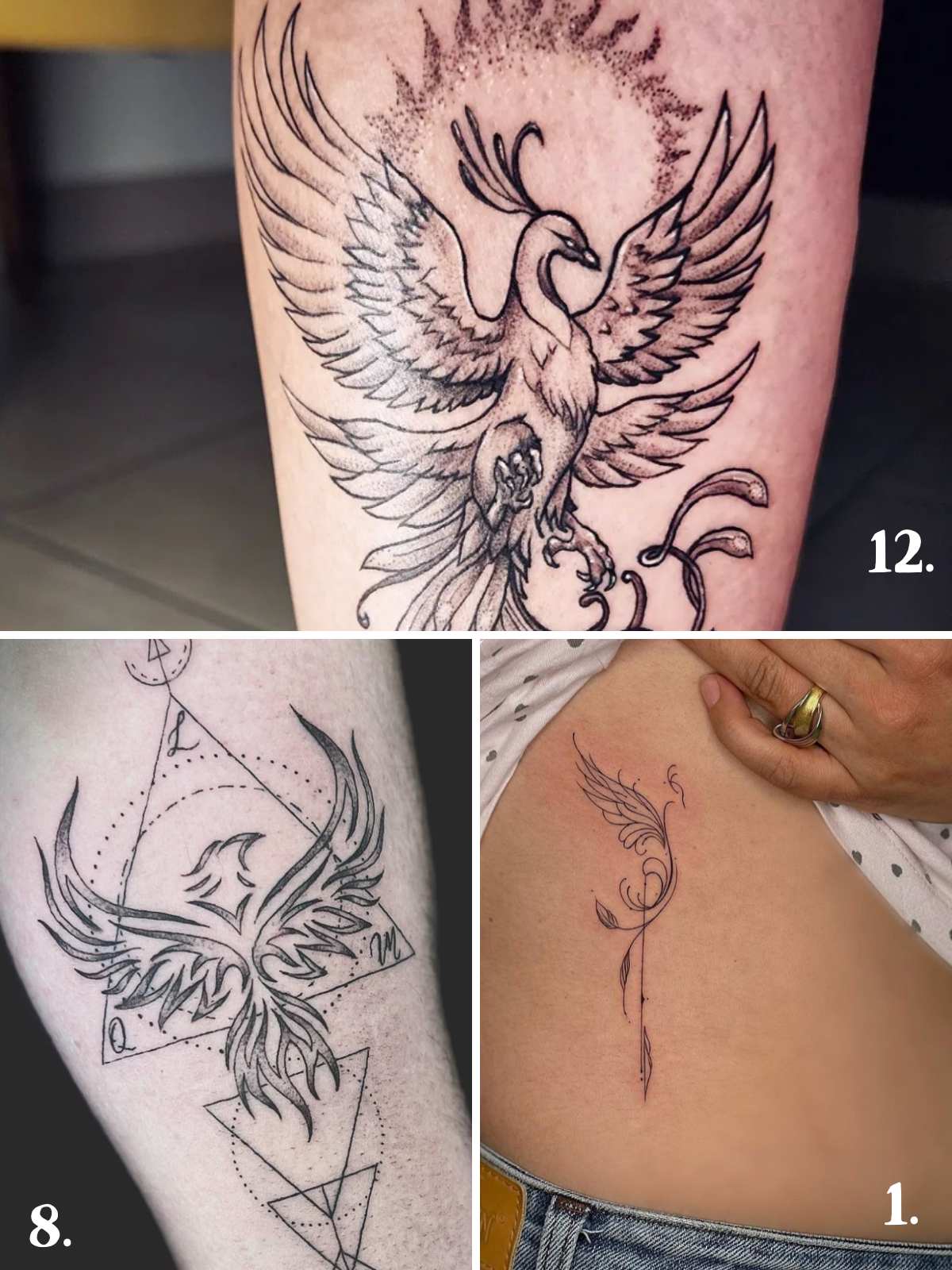 Delicate Phoenix Tattoo