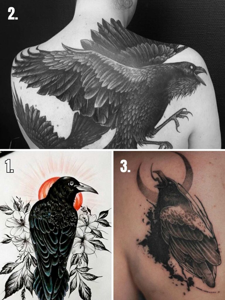 Poetic Raven Tattoo Ideas For Fall - Tattoo Glee