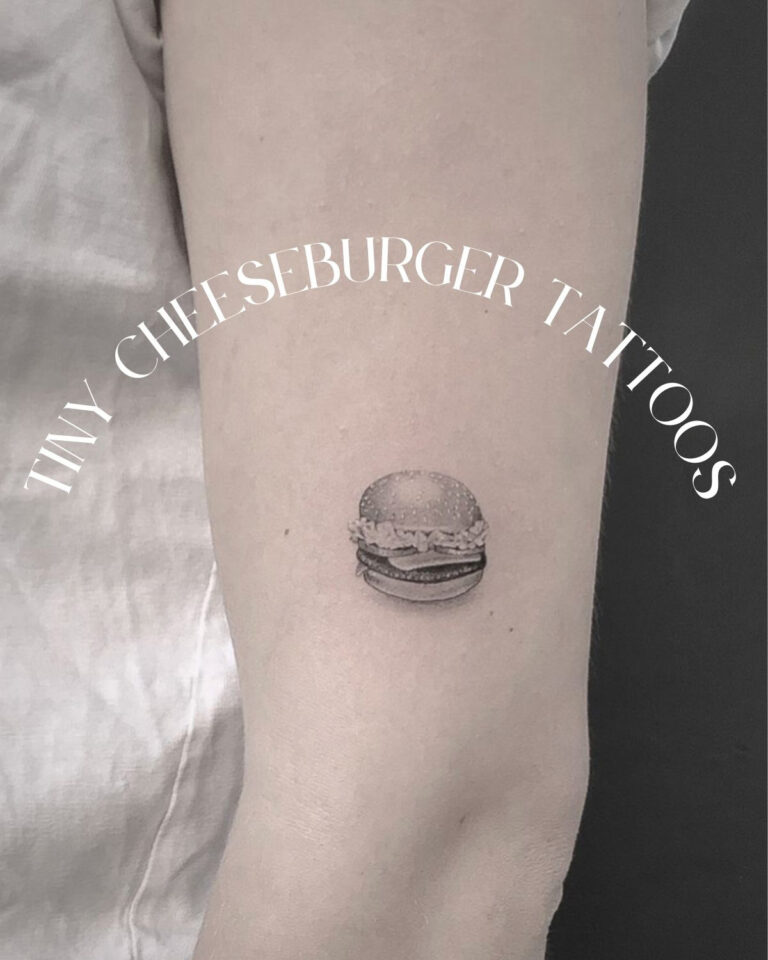 31 cheeseburger tattoo design to get this year - Tattoo Glee
